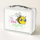 Adorable Bumble Bee Be Positive Motivational Metal Lunch Box | Zazzle