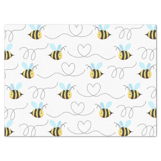 Adorable Bumble Bee Pattern Tissue Paper | Zazzle.com