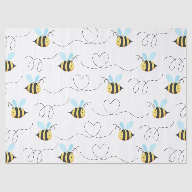 Adorable Bumble Bee Pattern Tissue Paper | Zazzle