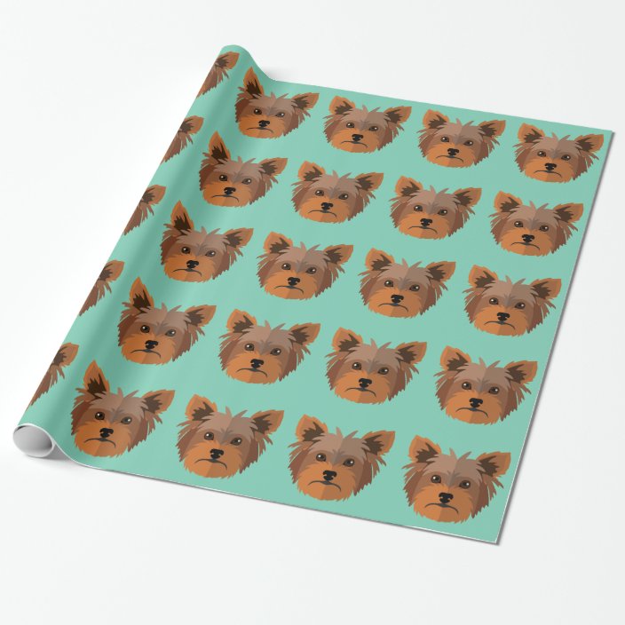 Adorable Cartoon Yorkshire Terrier, Yorkie Wrapping Paper | Zazzle.com