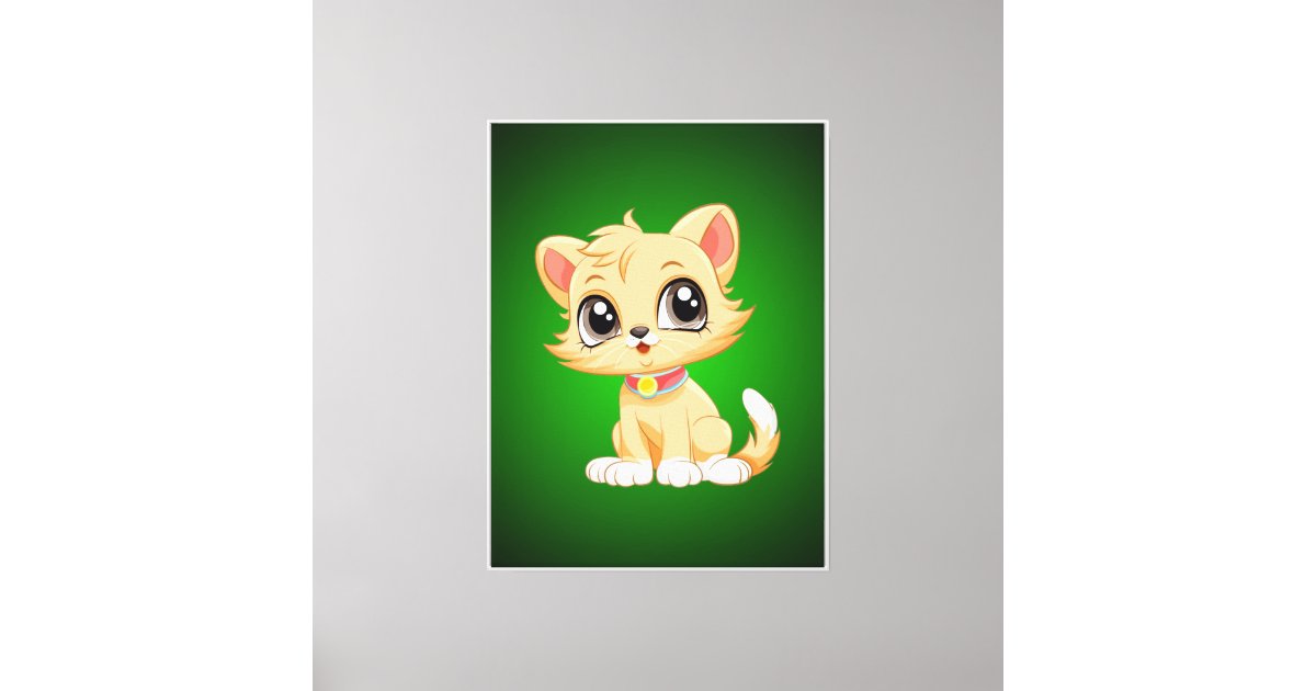 Adorable Cat Cartoon-84675 Canvas Print | Zazzle