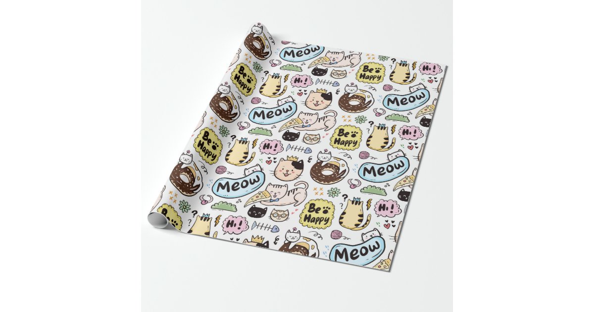 Adorable Cats Wrapping Paper | Zazzle