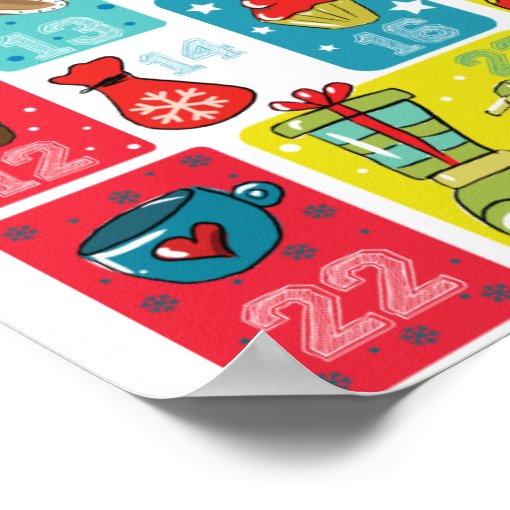 Adorable Christmas Advent Calendar Poster | Zazzle