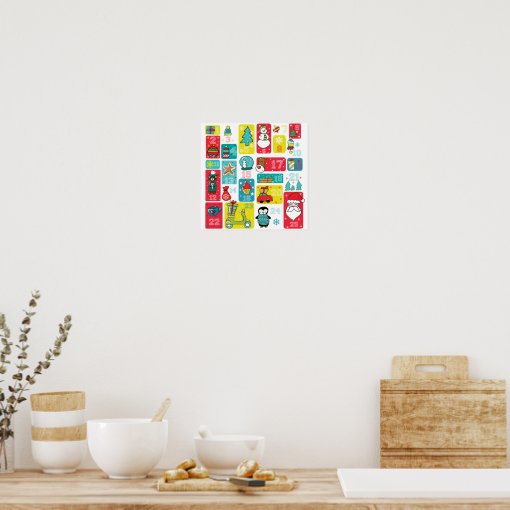Adorable Christmas Advent Calendar Poster | Zazzle