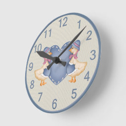 Adorable Country Goose Clock | Zazzle