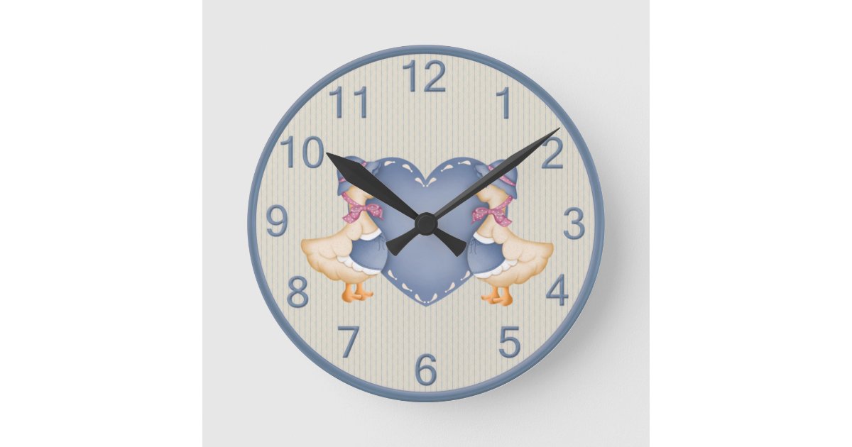 Adorable Country Goose Clock | Zazzle