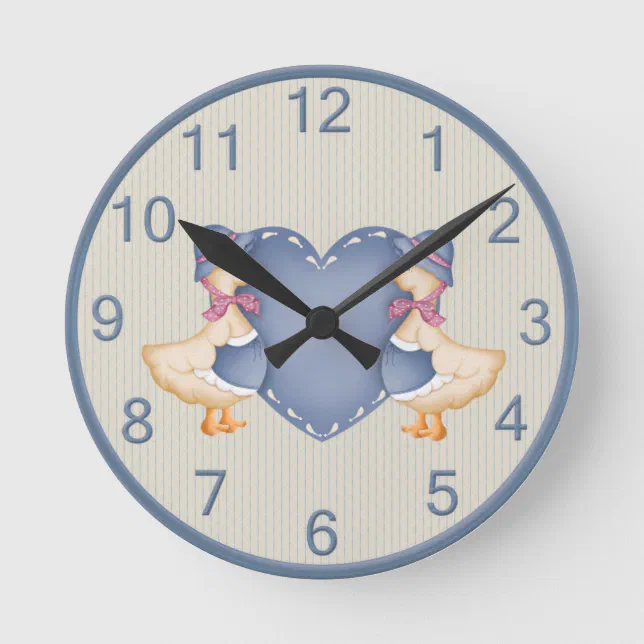 Adorable Country Goose Clock | Zazzle