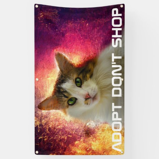 Adorable Cute Calico Cat Banner | Zazzle