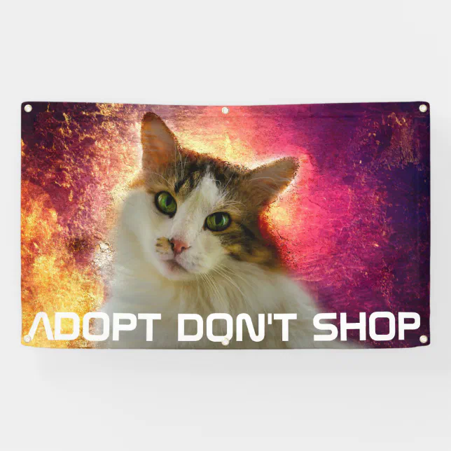 Adorable Cute Calico Cat Banner | Zazzle