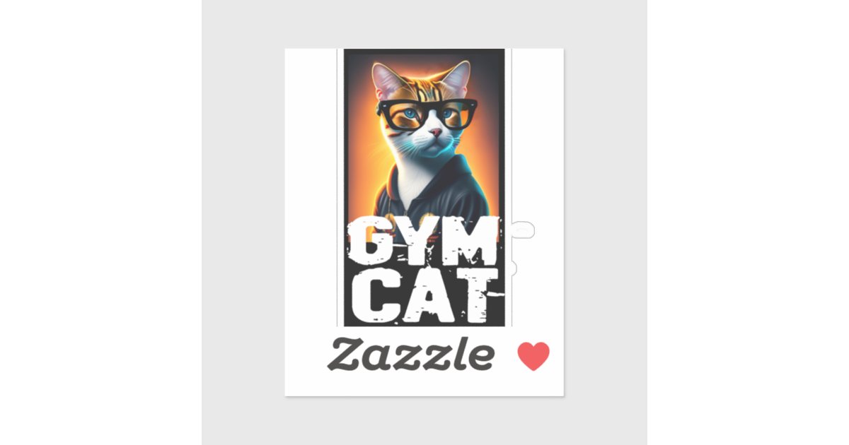 Adorable Cute Cat in Tracksuit Sticker | Zazzle