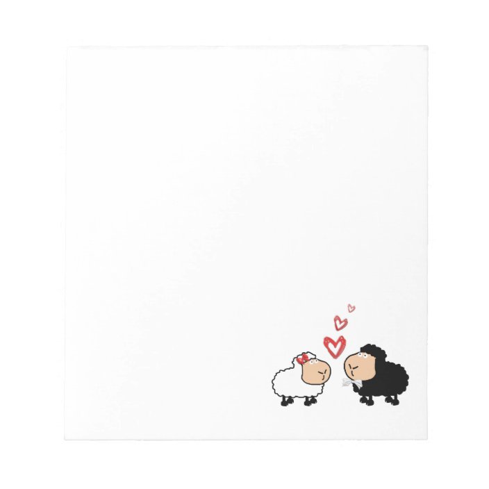 Adorable cute funny cartoon sheep in love notepad | Zazzle.com