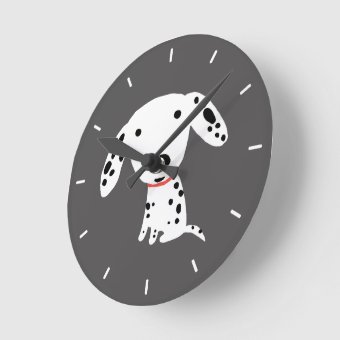 Adorable Dalmatian Puppy Dog Cute Animal Lover's Round Clock | Zazzle