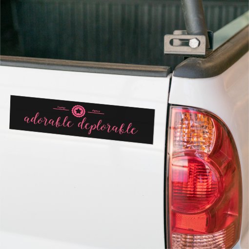 Adorable Deplorable Political Bumper Sticker Pink | Zazzle