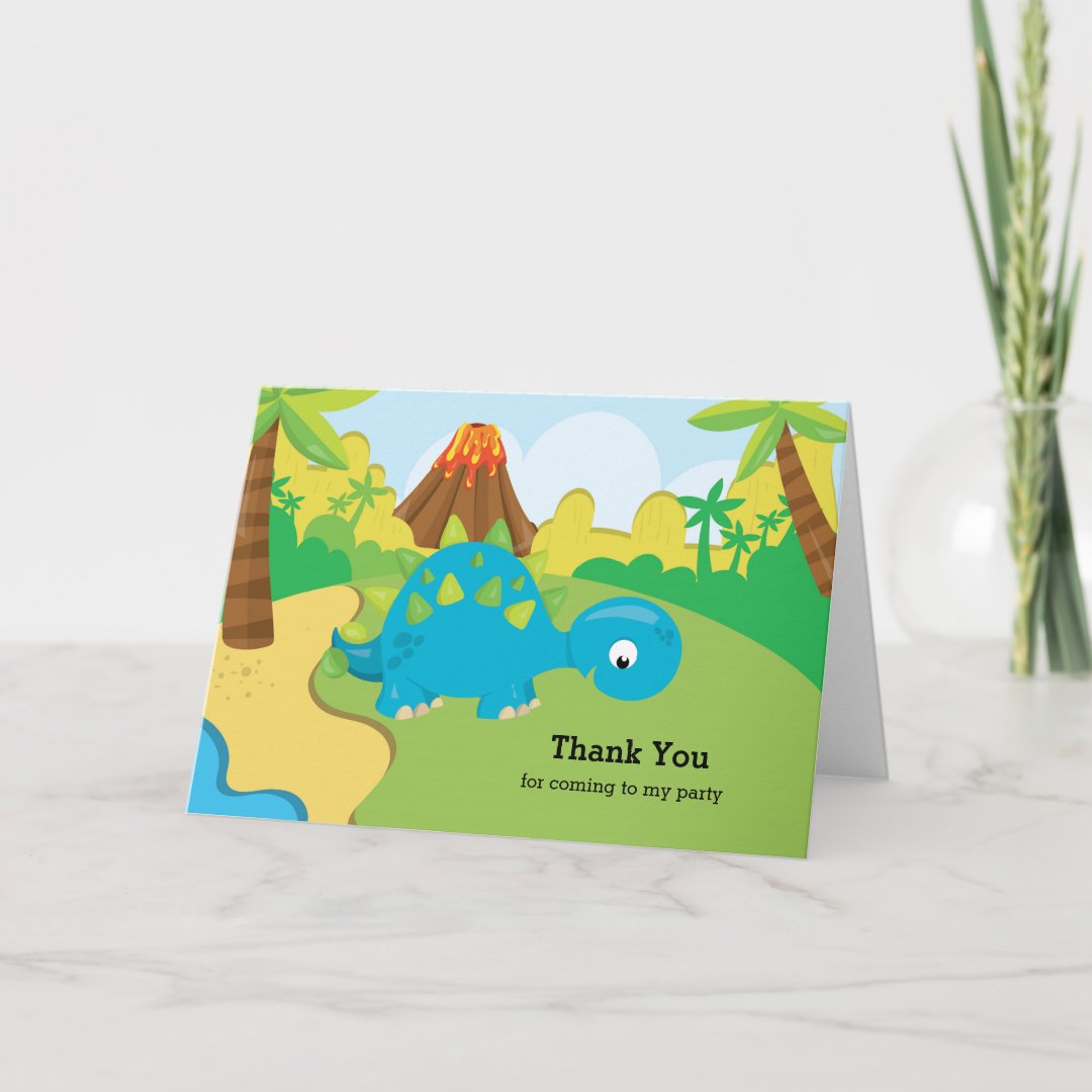 Adorable Dinosaur Thank You Card | Zazzle