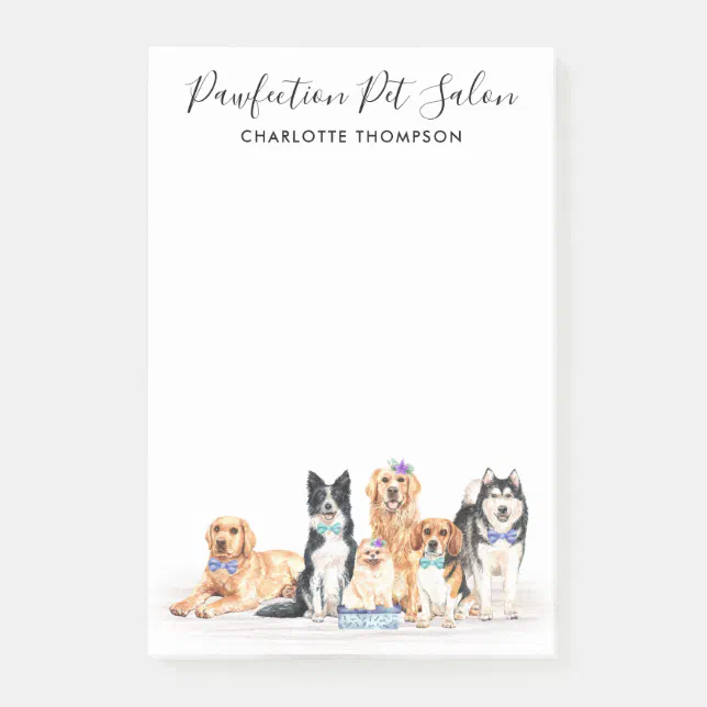 Adorable Dogs Pet Sitter Dog Groomer Business Post-it Notes | Zazzle