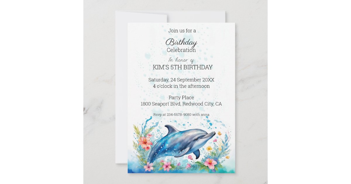 Adorable Dolphin Invitation | Zazzle