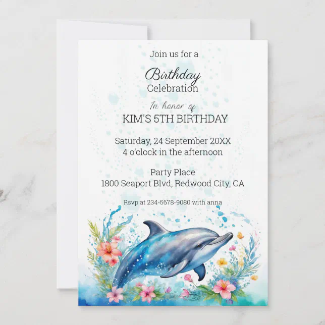 Adorable Dolphin Invitation | Zazzle