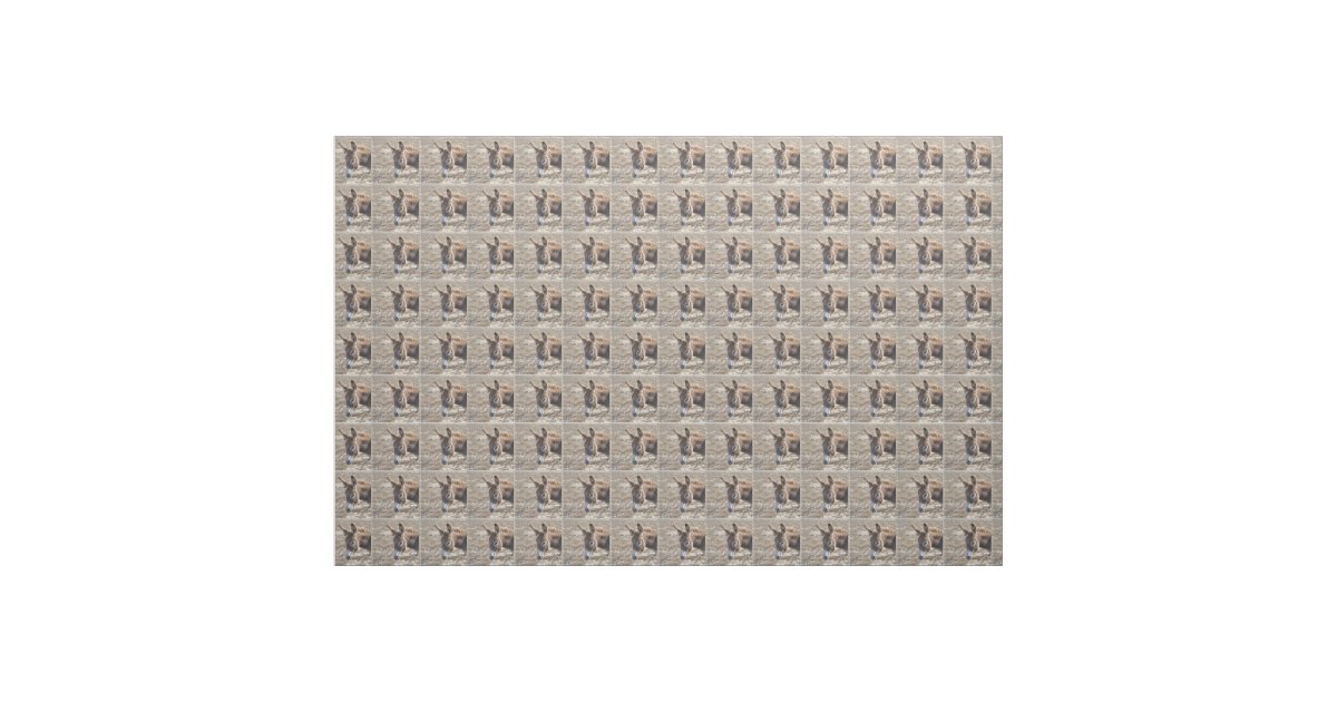 Adorable Donkey Fabric | Zazzle