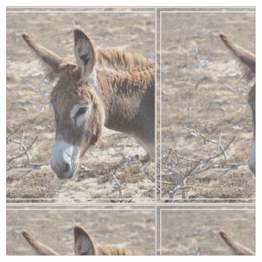 Adorable Donkey Fabric | Zazzle