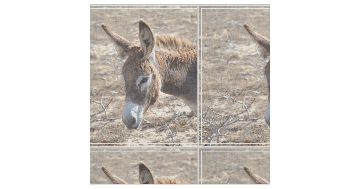 Adorable Donkey Fabric | Zazzle