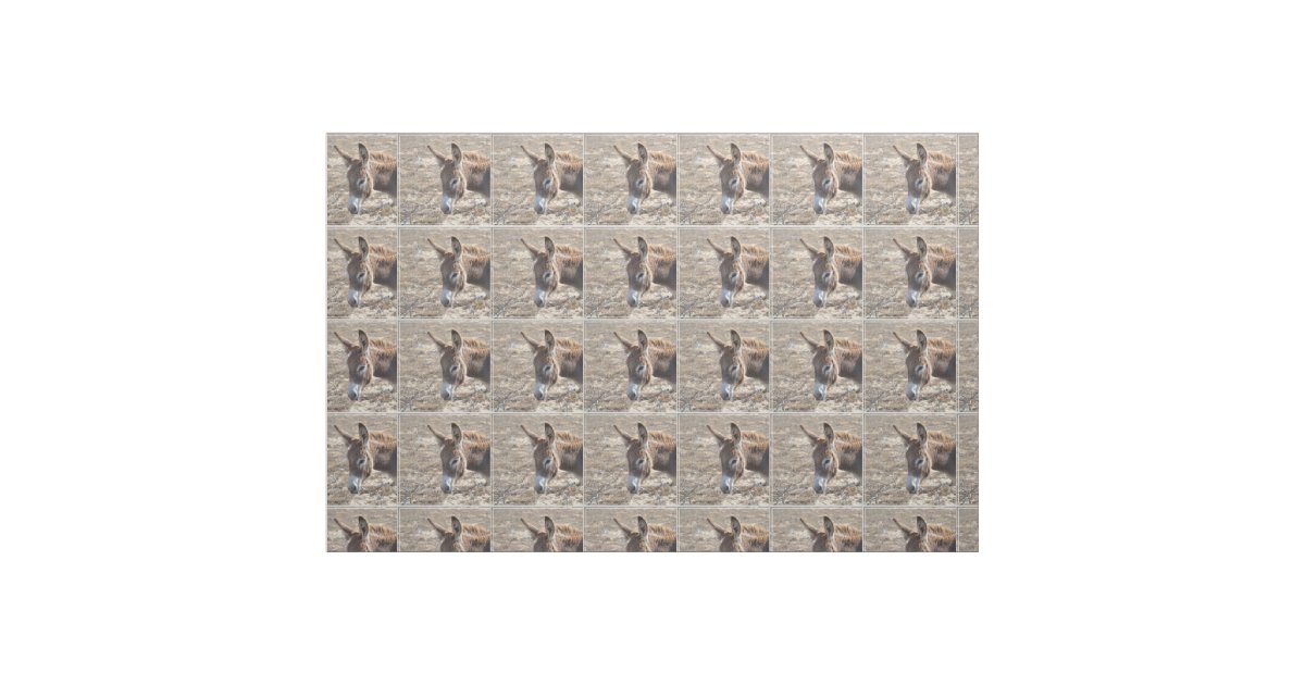Adorable Donkey Fabric | Zazzle