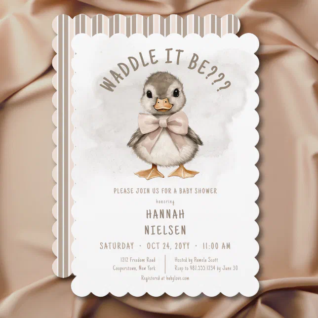 Adorable Duckling Waddle It Be Baby Shower Invitation | Zazzle
