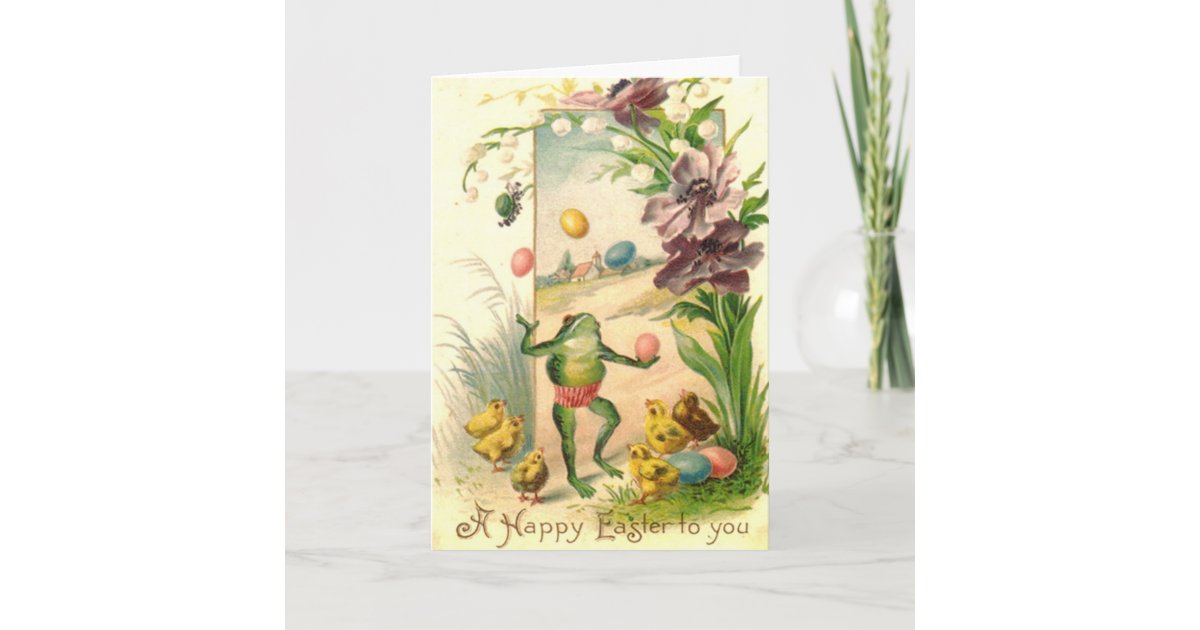 Adorable Easter Frog Holiday Card | Zazzle