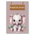 Adorable Elephant Plains Jungle Safari Table Sign Table Number | Zazzle