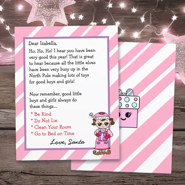 Adorable Elf Personalized Letter from Santa | Zazzle