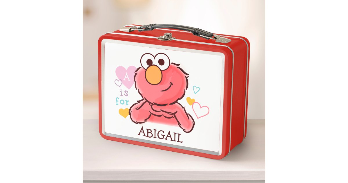 Adorable Elmo | Add Your Own Name Metal Lunch Box | Zazzle
