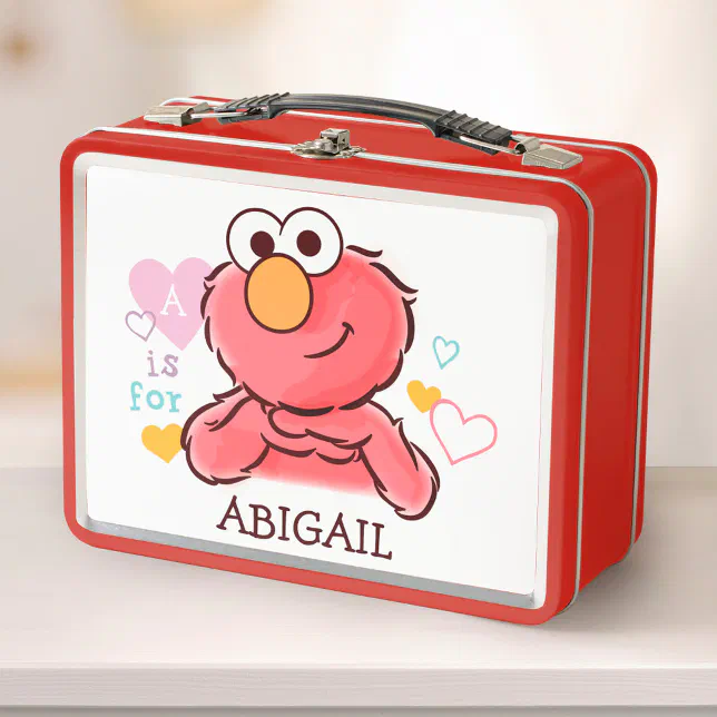 Adorable Elmo | Add Your Own Name Metal Lunch Box | Zazzle