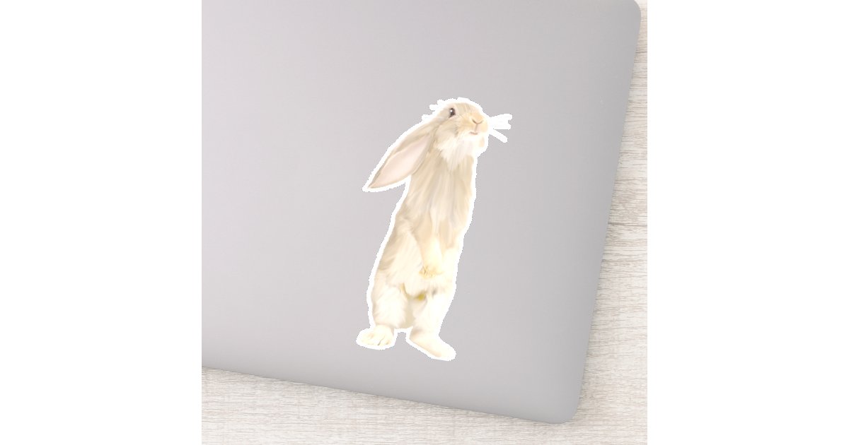 Adorable Fluffy Bunny Sticker | Zazzle