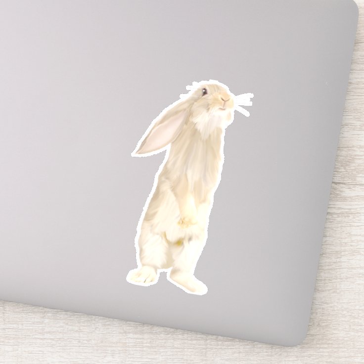 Adorable Fluffy Bunny Sticker | Zazzle