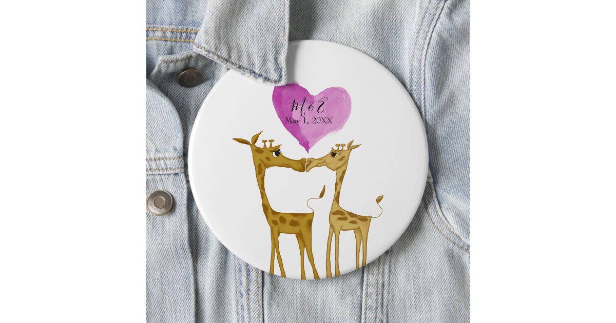 Adorable Giraffe Lovers Button | Zazzle