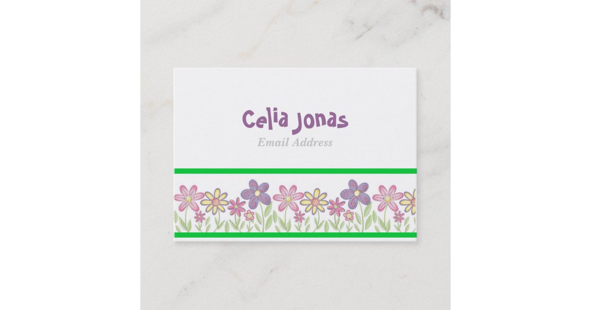 Adorable Girls Profile Card Template | Zazzle