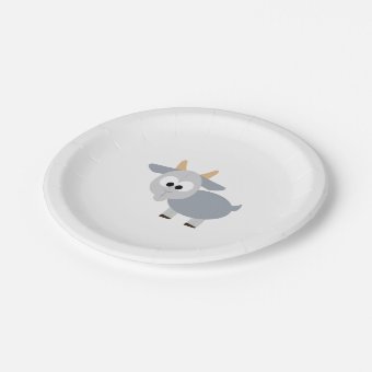 Adorable gray goat paper plates | Zazzle