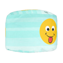 Adorable Happy Emoji Face-Be happy always Pouf | Zazzle
