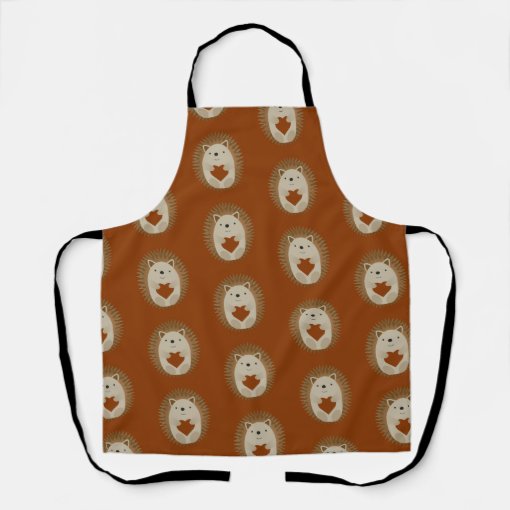 Adorable Hedgehog Hugging a Heart Apron | Zazzle