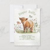 Adorable Highland Cow Diaper Raffle Cards | Zazzle