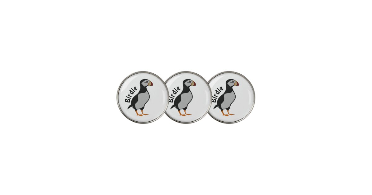 Adorable Horned Puffin Standing Cartoon Golf Ball Marker | Zazzle