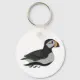 Adorable Horned Puffin Swimming Cartoon Keychain | Zazzle