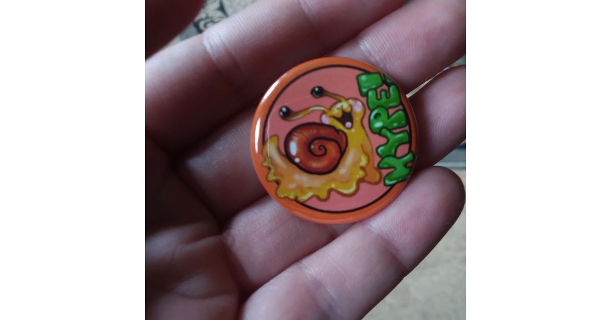 Adorable HYPE! Snail Emote Button | Zazzle