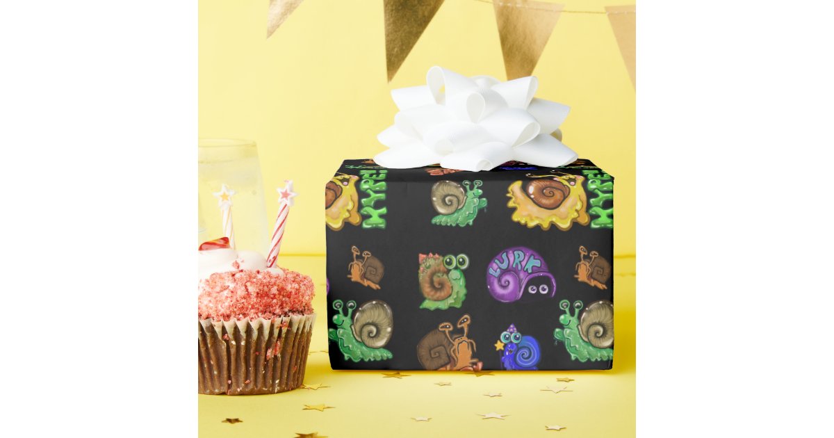 Adorable HYPE! Snail Emotes Wrapping Paper | Zazzle