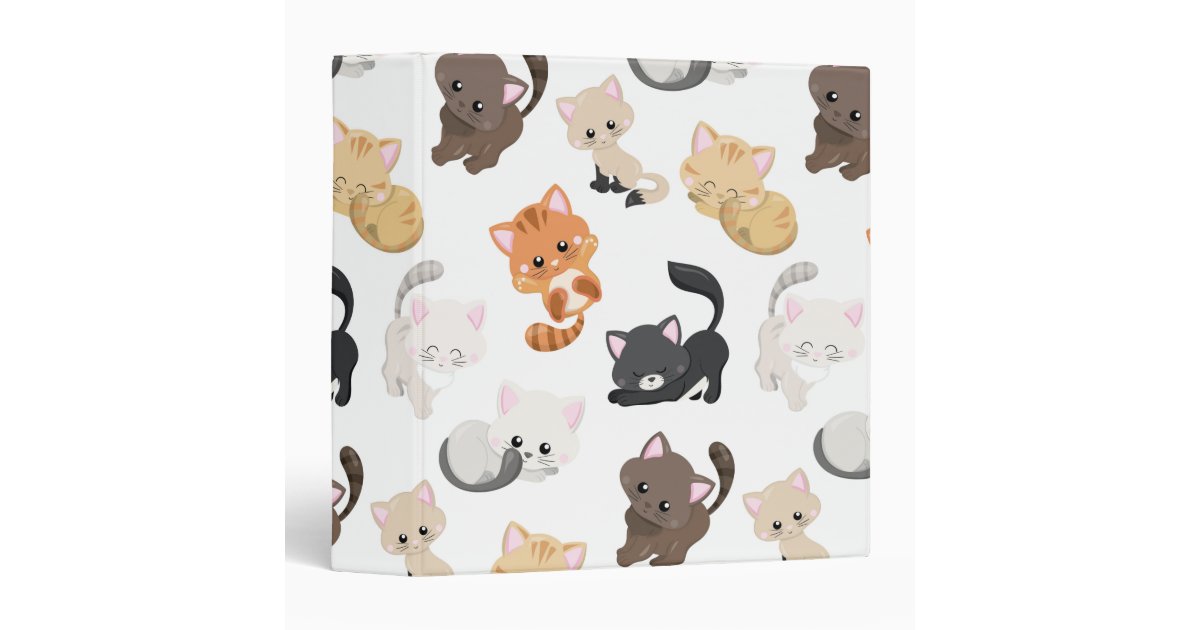 Adorable Kitty Cats Print Binder | Zazzle