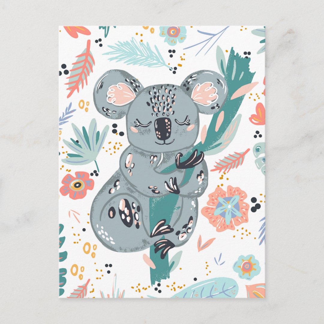 Adorable Koala Art Postcard | Zazzle