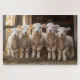 Adorable Lambs in a Row Rustic Farm Jigsaw Puzzle | Zazzle