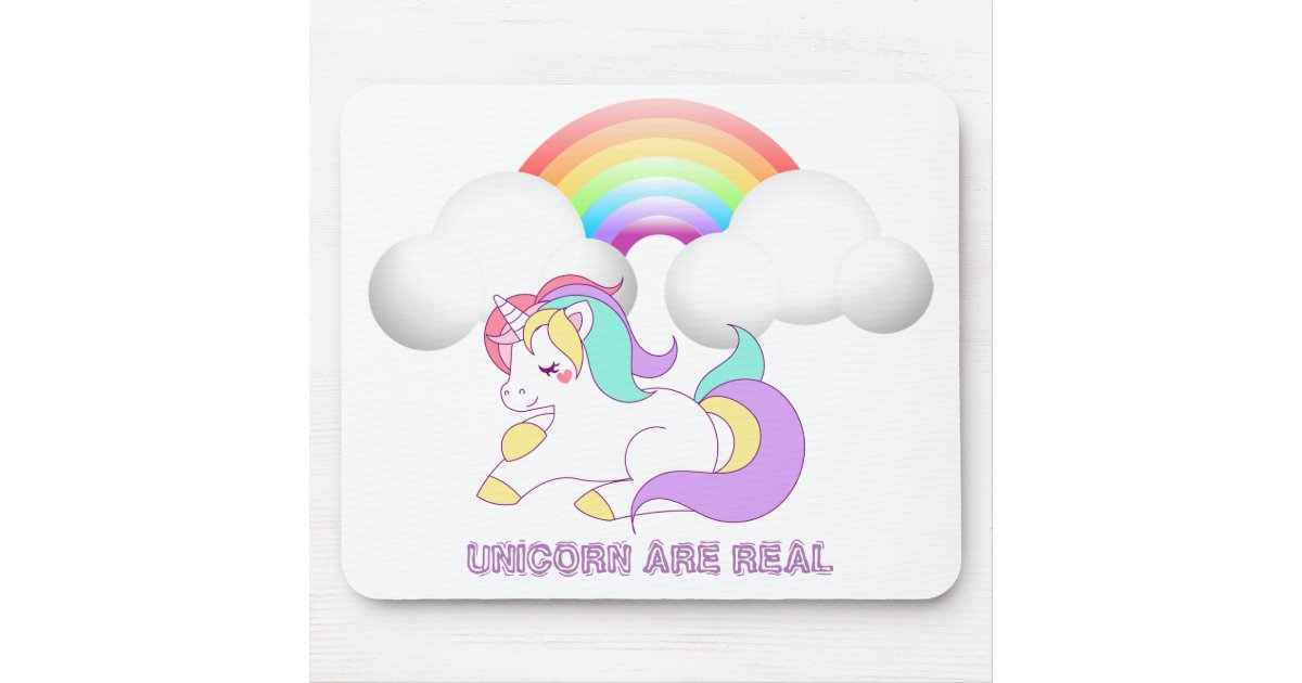 Adorable Magical Unicorn, Rainbow Mouse Pad | Zazzle