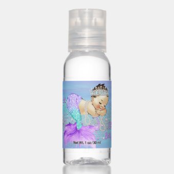 Adorable Mermaid Baby Shower Hand Sanitizer | Zazzle