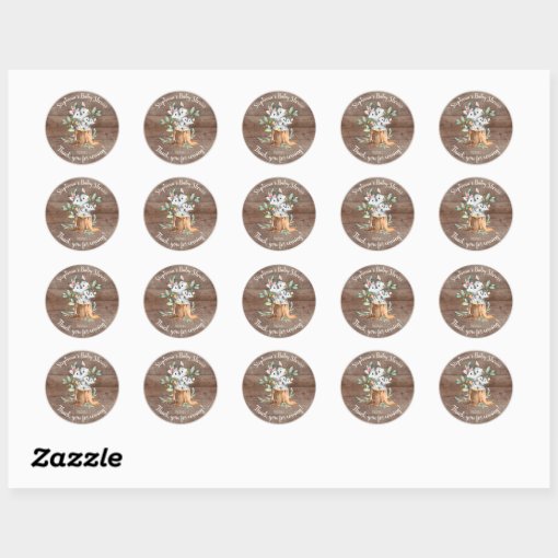 Adorable Mom & Baby Wolf Baby Shower Favor Classic Round Sticker | Zazzle