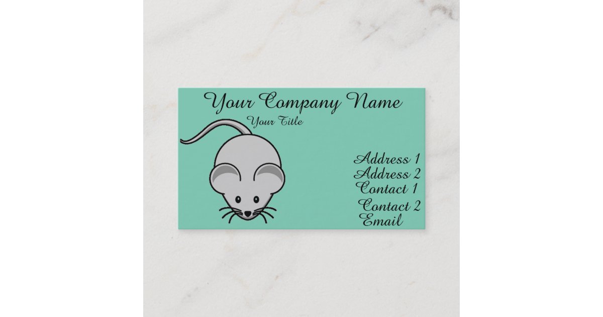 Adorable Mouse Business Card | Zazzle